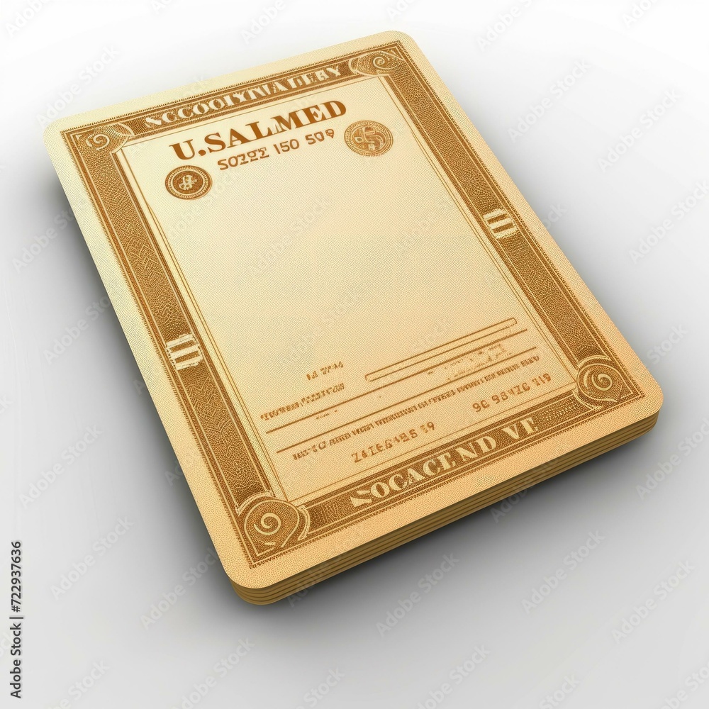 Blank immunization card with a swastika in the upper right corner Stock ...