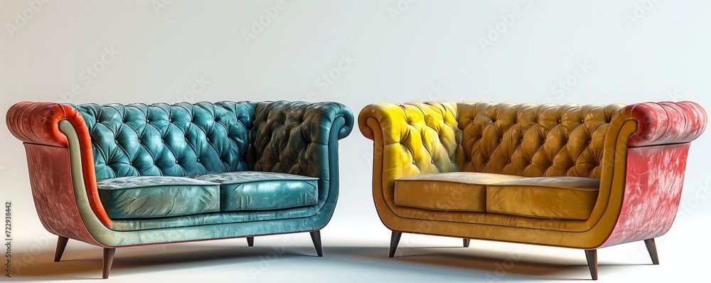 collection Set of interior furniture cutouts of double seat sofas couch ...