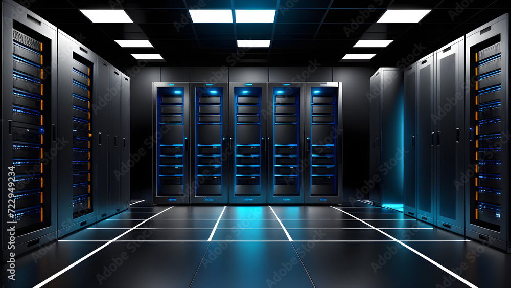 ภาพประกอบสต็อก Server room icon 3d or server computers. isolated on a ...