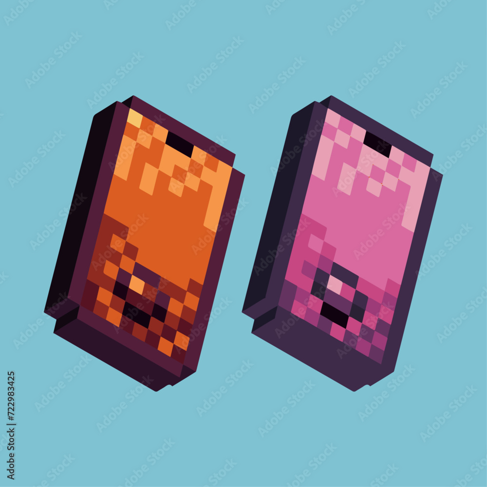 Isometric Pixel art 3d of phone icon for items asset. phone icon on ...
