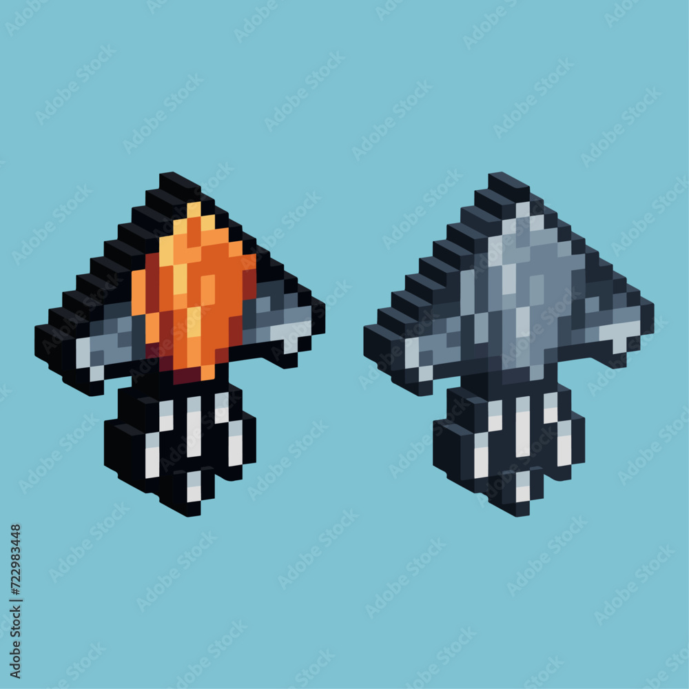 Isometric Pixel art 3d of plane icon for items asset. plane icon on ...