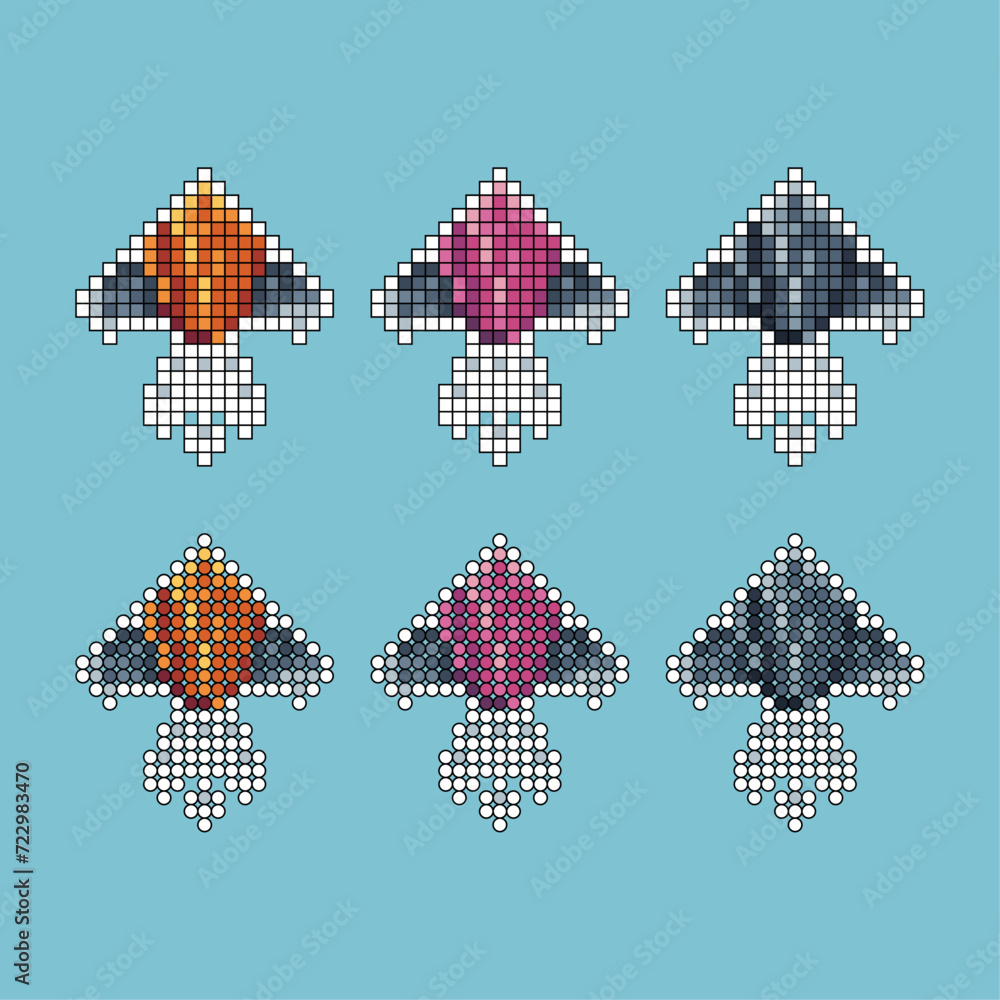 Pixel art stroke sets icon of plane variation color. plane icon on ...