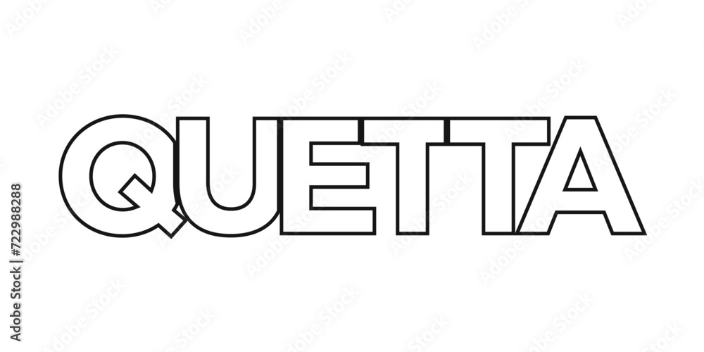 Quetta in the Pakistan emblem. The design features a geometric style ...