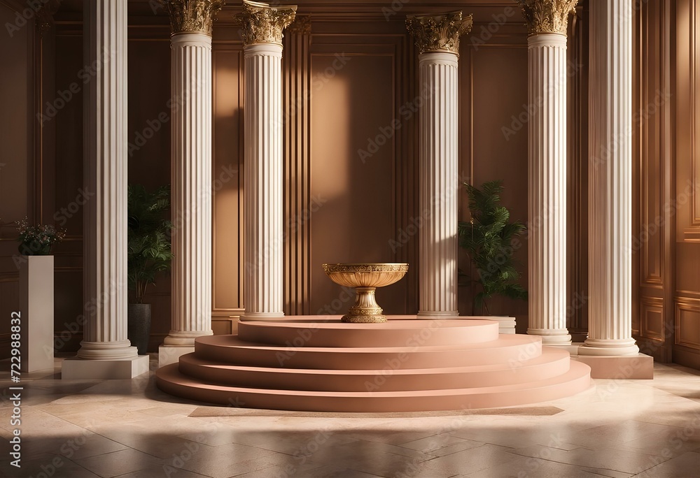 Background podium column 3d roman luxury greek white ancient display ...