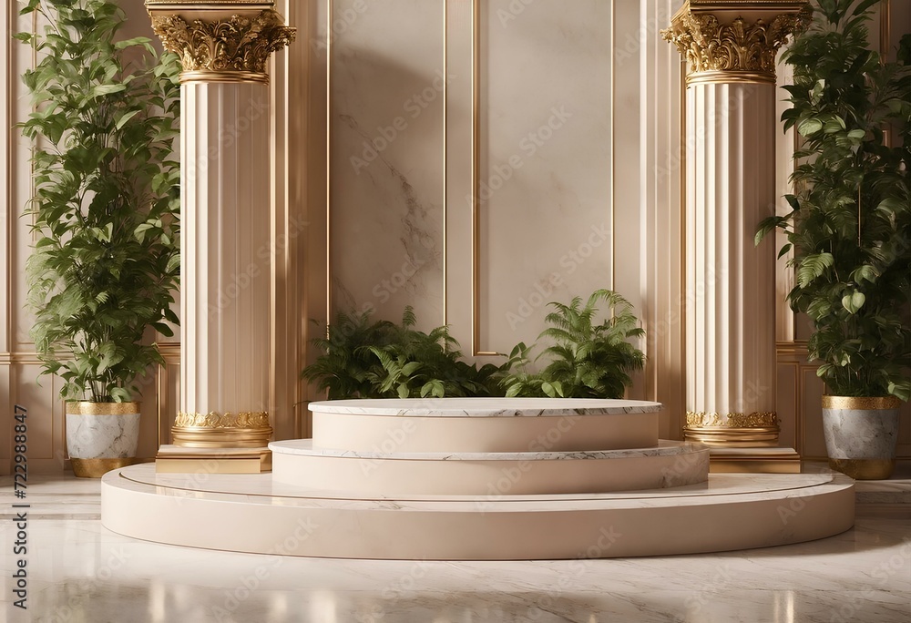 Background podium column 3d roman luxury greek white ancient display ...