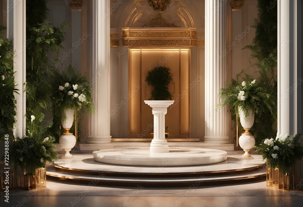 Background podium column 3d roman luxury greek white ancient display ...