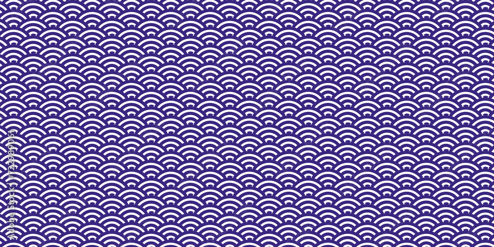 Japanese traditional pattern, seigaiha, purple wave pattern Stock ...
