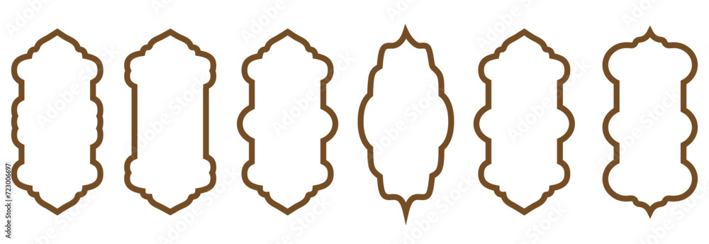 Set of simple line frames stroke and labels vector illustration ...