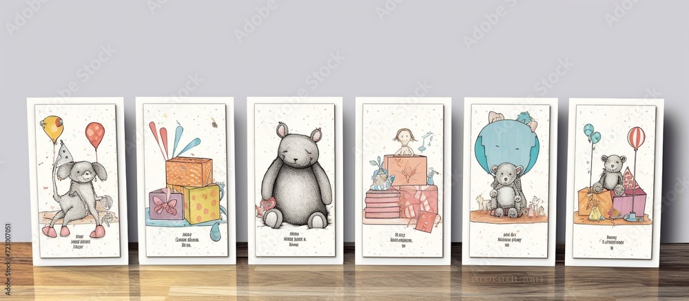 Watercolor set of animlas: sheep, owl, penguin, elephant carachter ...