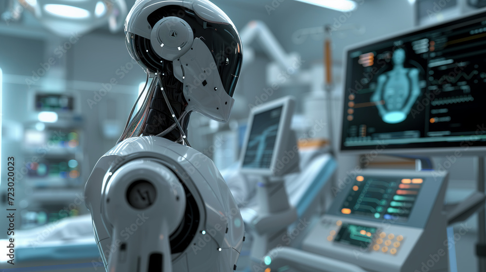 Medical Robot Using Computer in Modern Clinic. A sophisticated medical ...