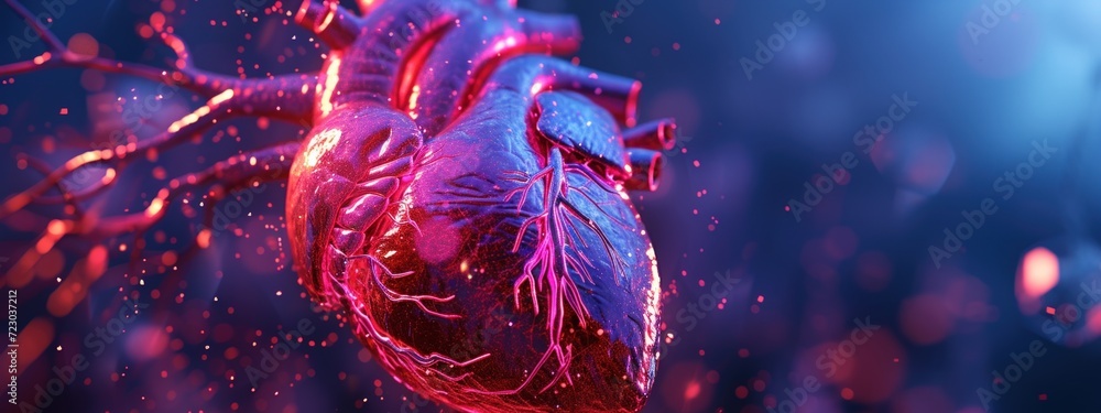 Rendering 3D Medical heart cardiology with infographic biometrics ...