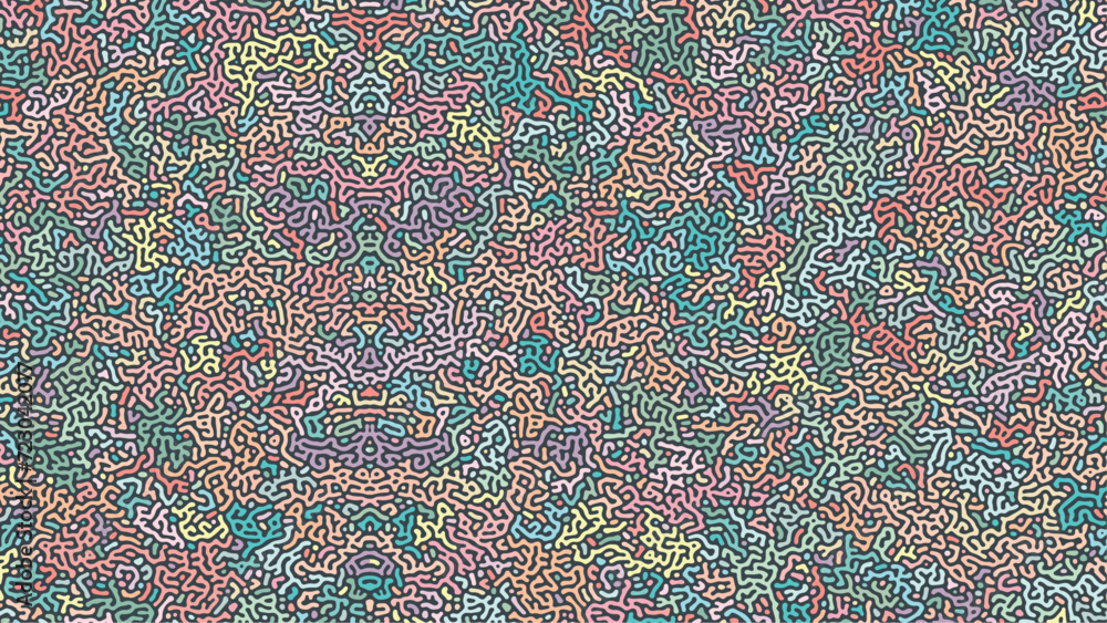 Generative algorithm psychedelic background. Reaction-diffusion or turing pattern formation ...