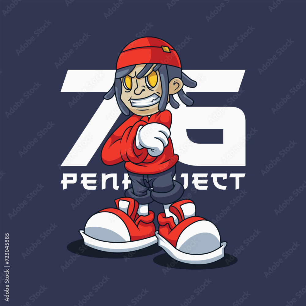 cute boy mascot logo illustration, cute boy design poster Stock Vector ...