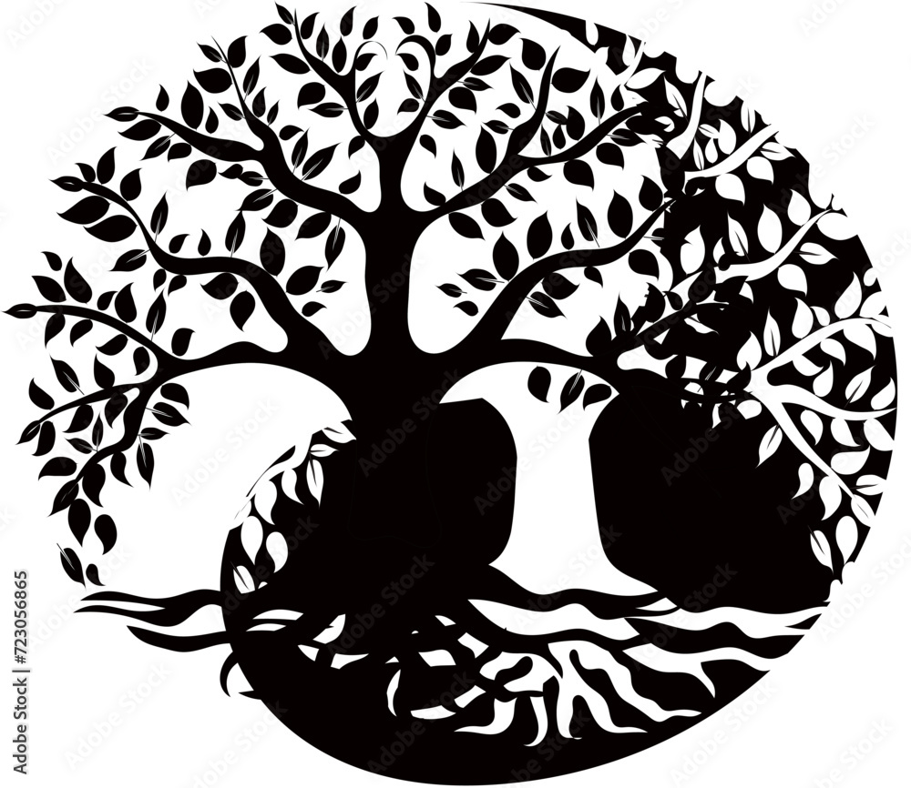 Tree of Life symbol inside a Yin and Yang symbol. Tree of Life Symbol ...