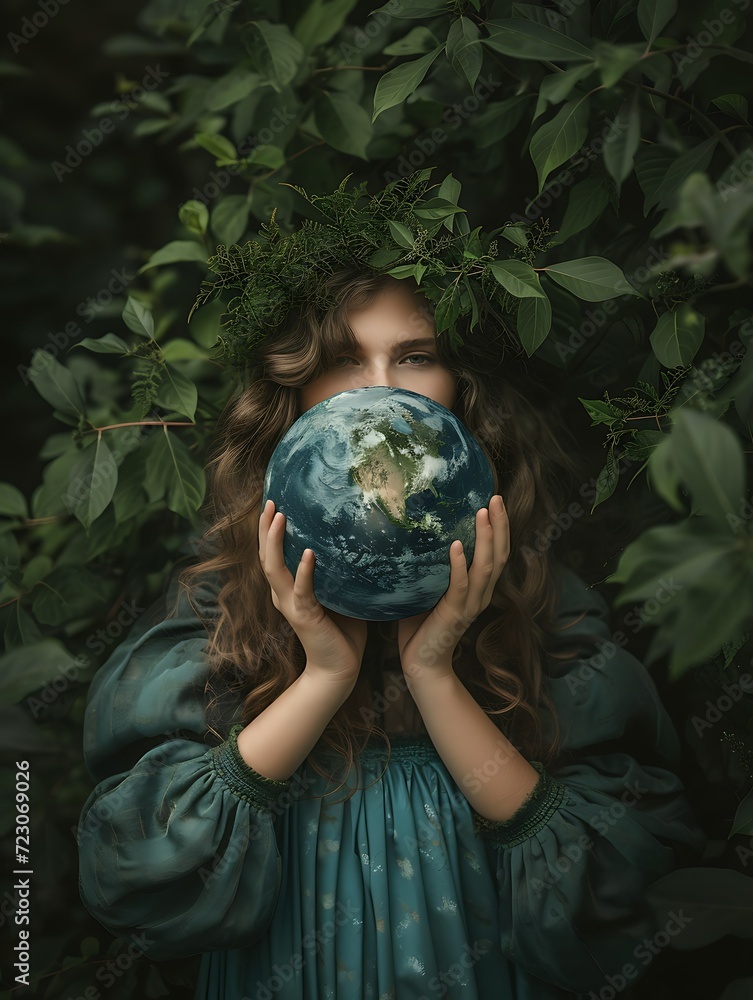 Mother earth concept art, Earth Day background poster design, wallpaper ...