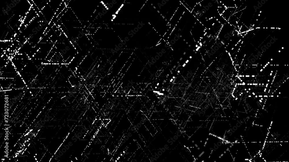 Geometric Abstract Animation: Evolving White Dots to Lines, Short ...