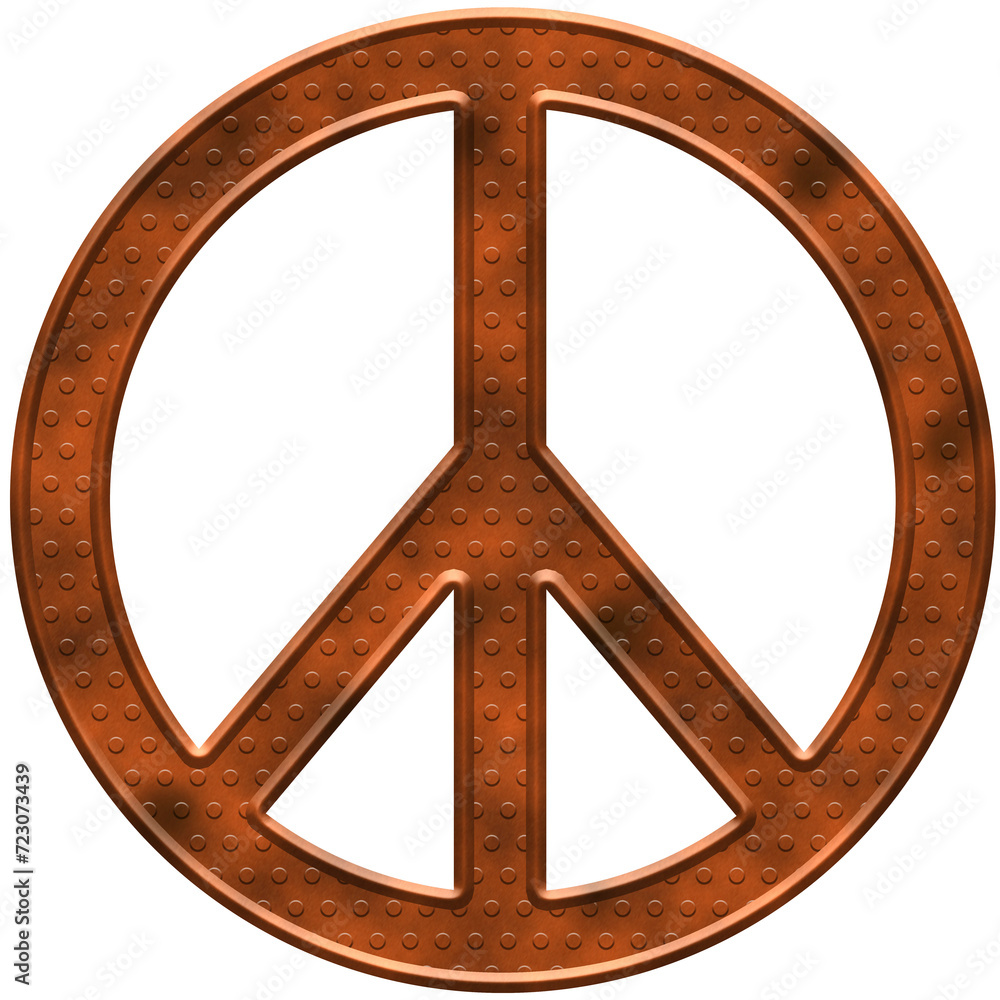 Metallic copper peace sign illustration. PNG with transparent ...