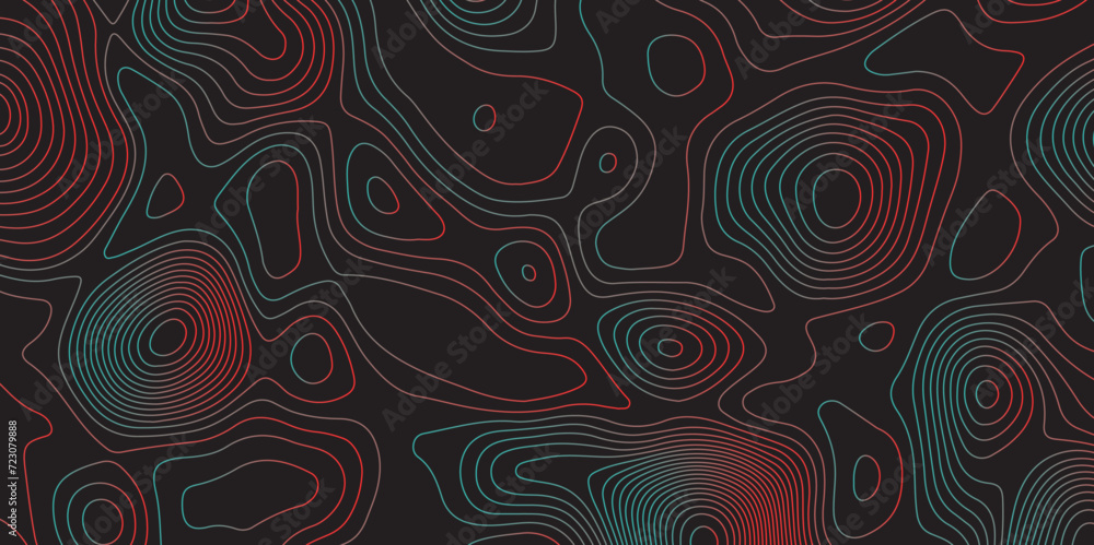Abstract black colorful gradient Topographic line map pattern ...