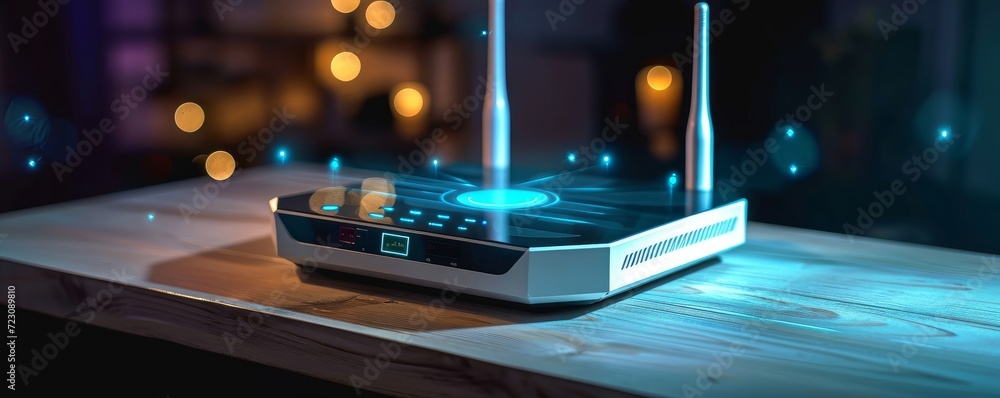 generic modern high speed 5g next generation router for home secure networks and online ...