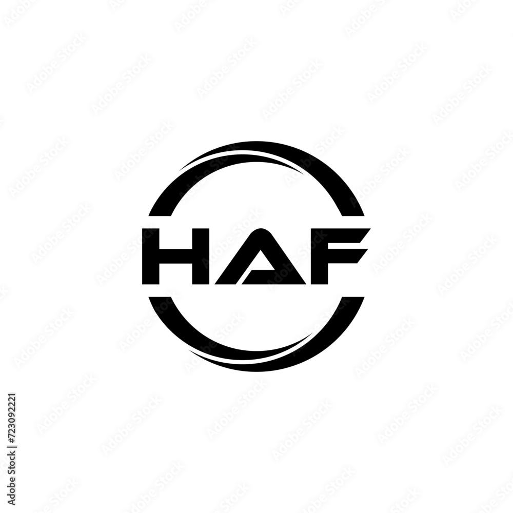 HAF letter logo design with white background in illustrator, cube logo ...
