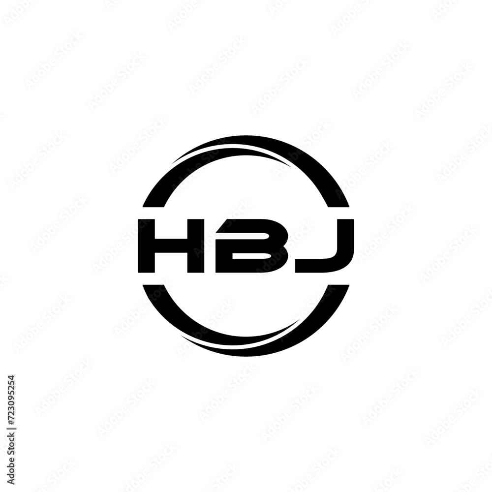 HBJ letter logo design with white background in illustrator, cube logo ...