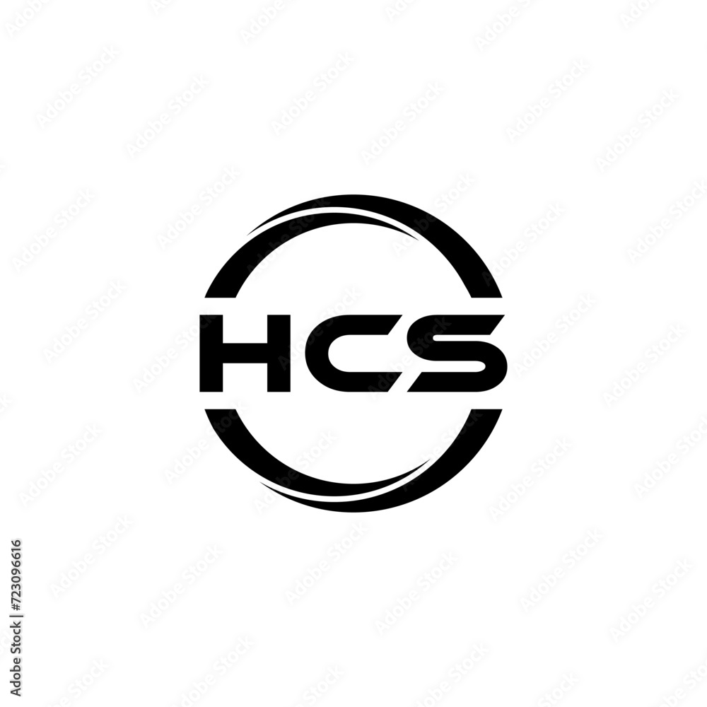 HCS letter logo design with white background in illustrator, cube logo ...