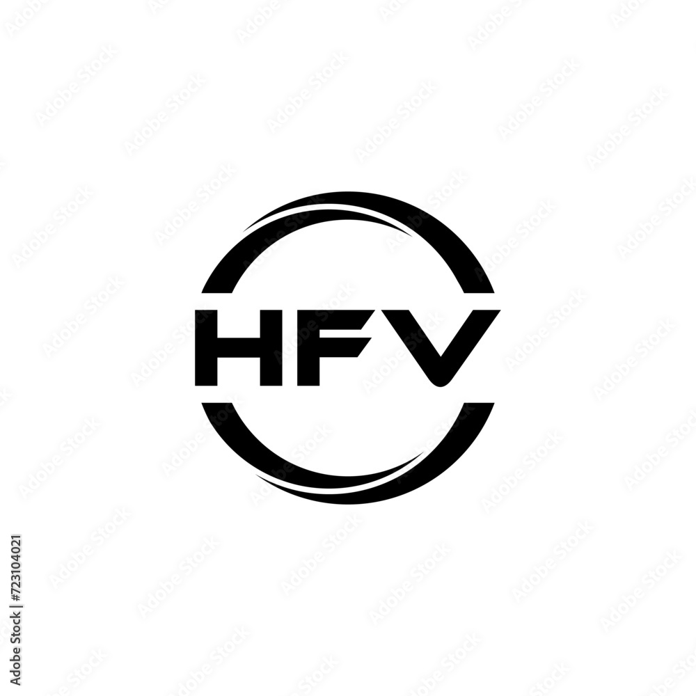 HFV letter logo design with white background in illustrator, cube logo ...