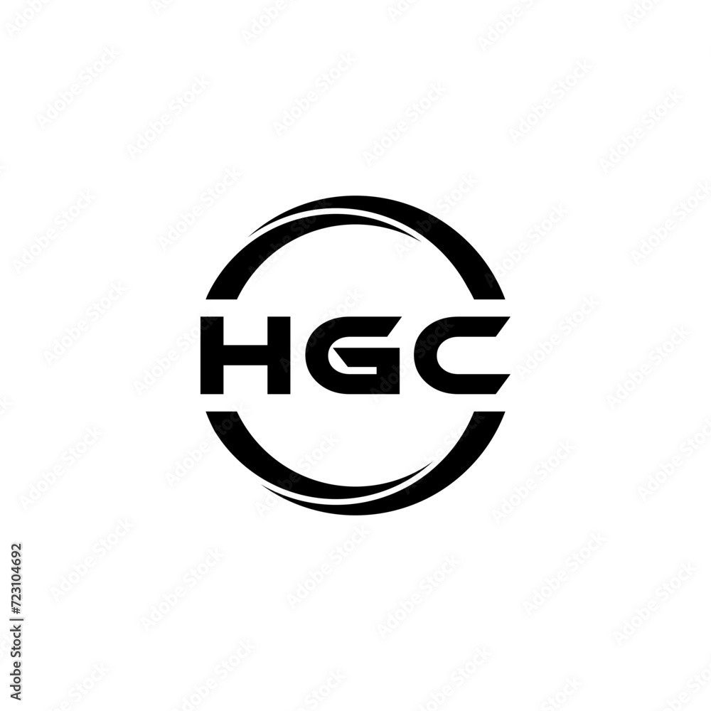 HGC letter logo design with white background in illustrator, cube logo ...