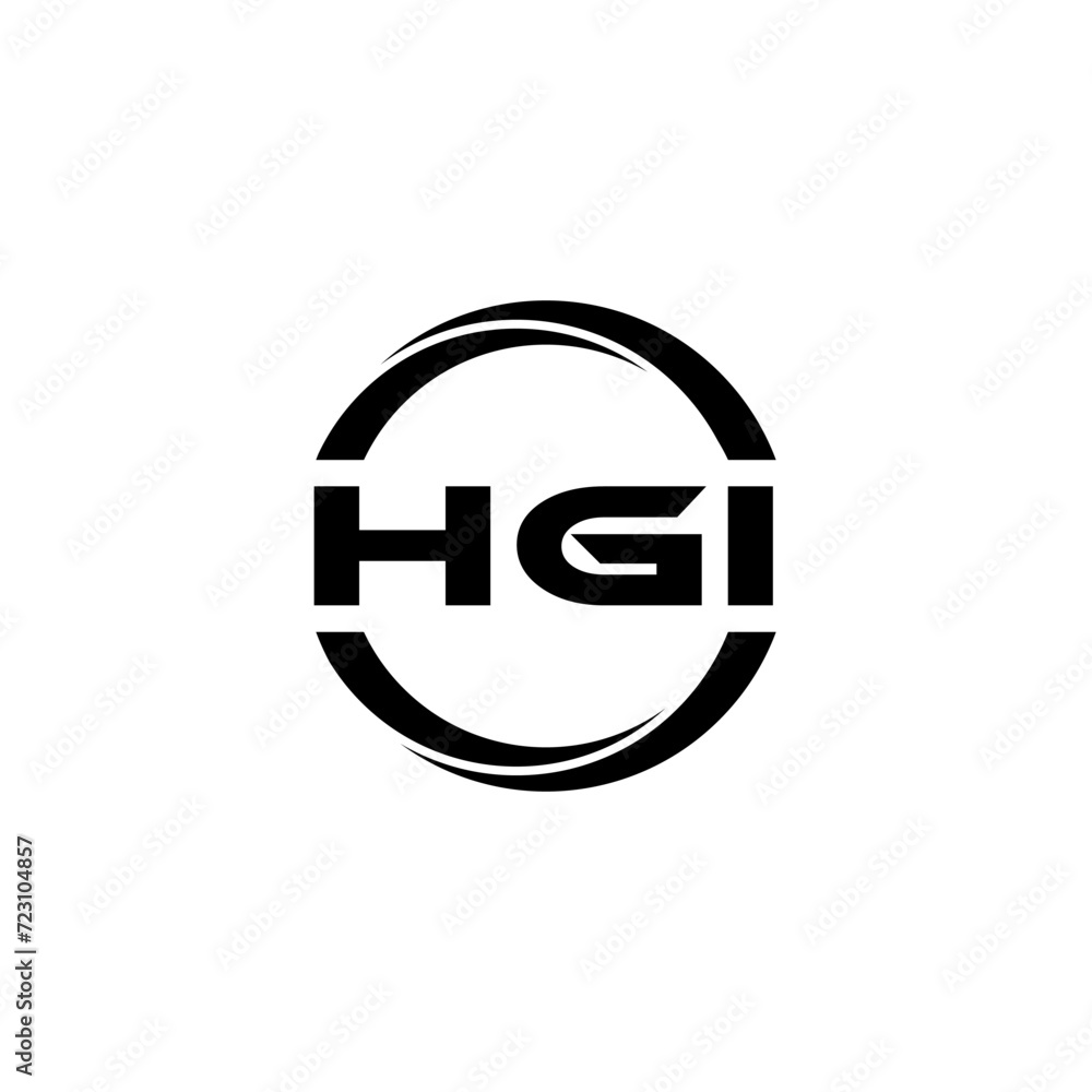 HGI letter logo design with white background in illustrator, cube logo ...