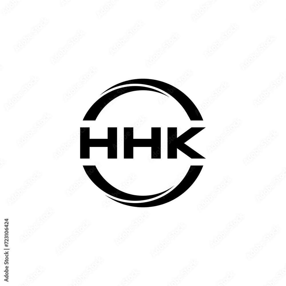 HHK letter logo design with white background in illustrator, cube logo ...