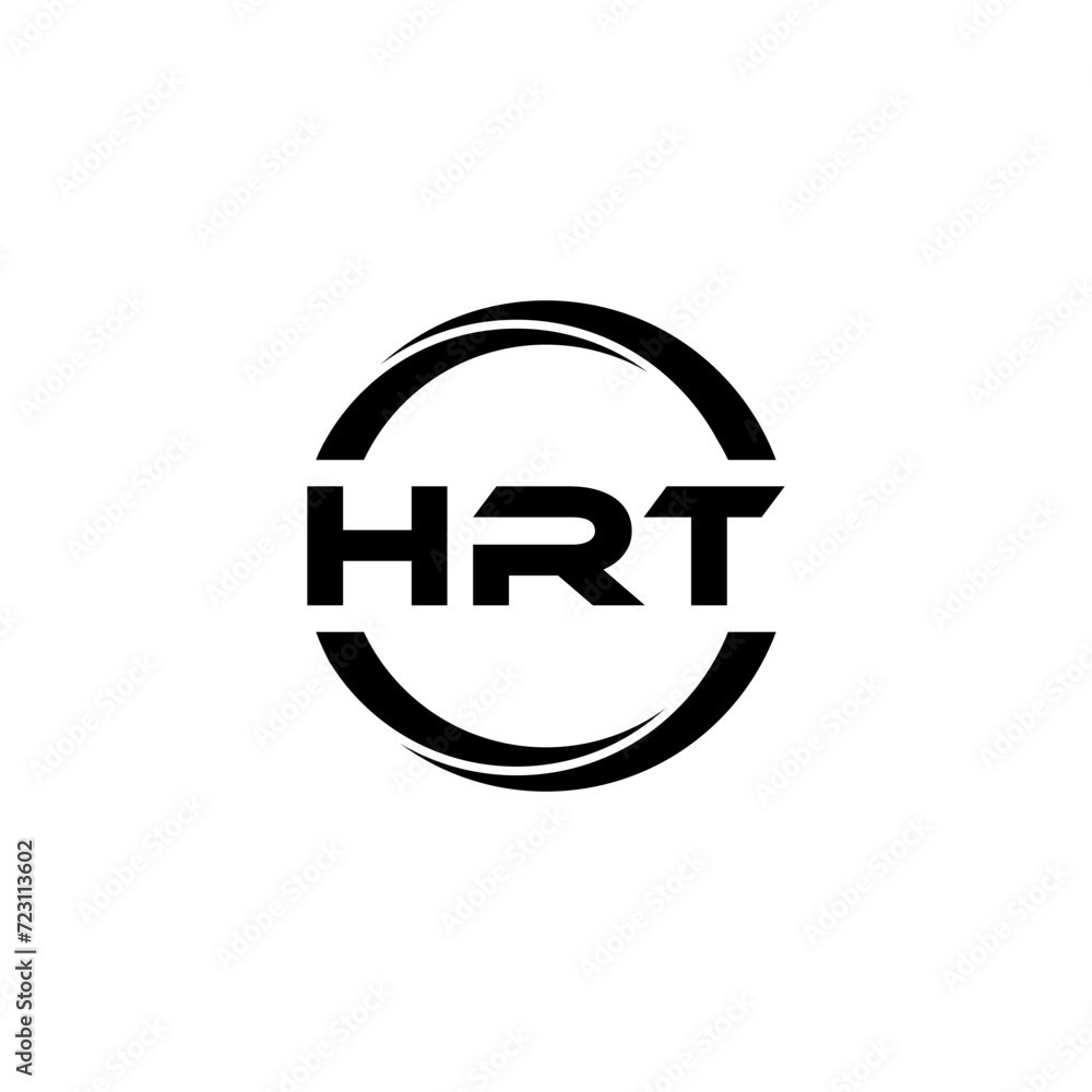 HRT letter logo design with white background in illustrator, cube logo ...