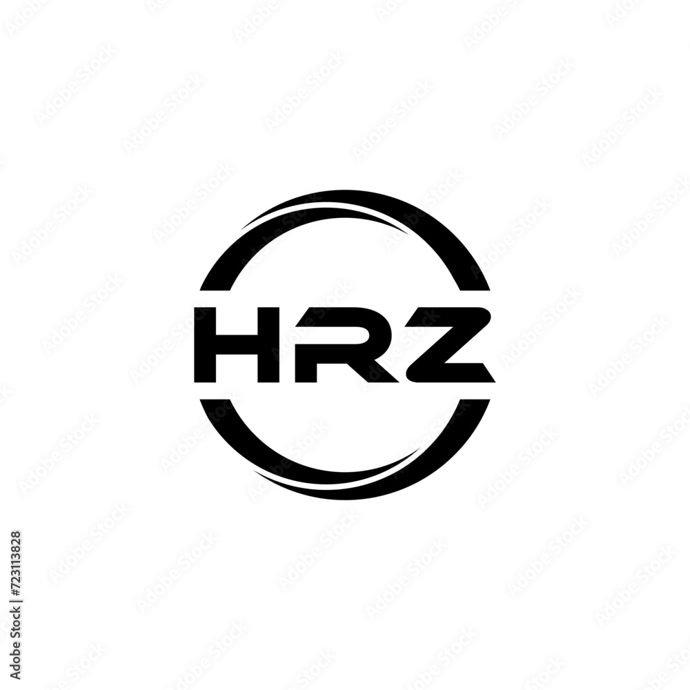 HRZ letter logo design with white background in illustrator, cube logo ...