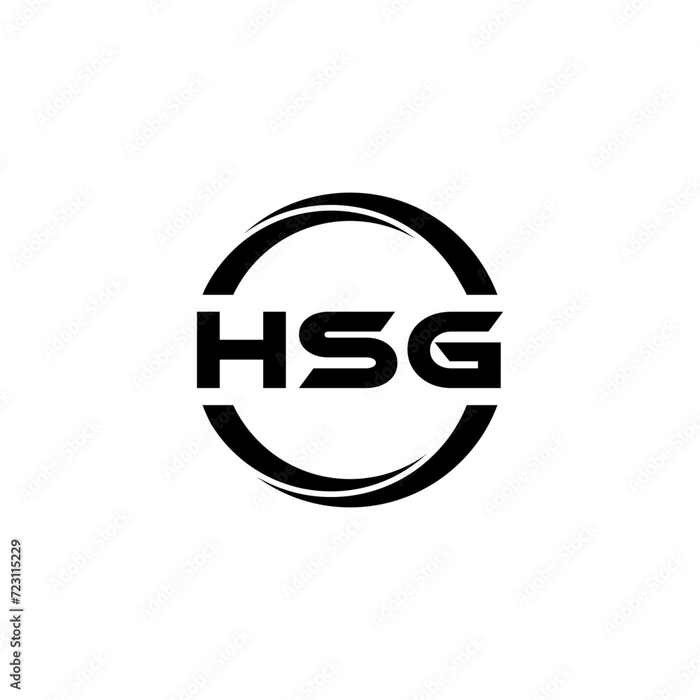 HSG letter logo design with white background in illustrator, cube logo ...