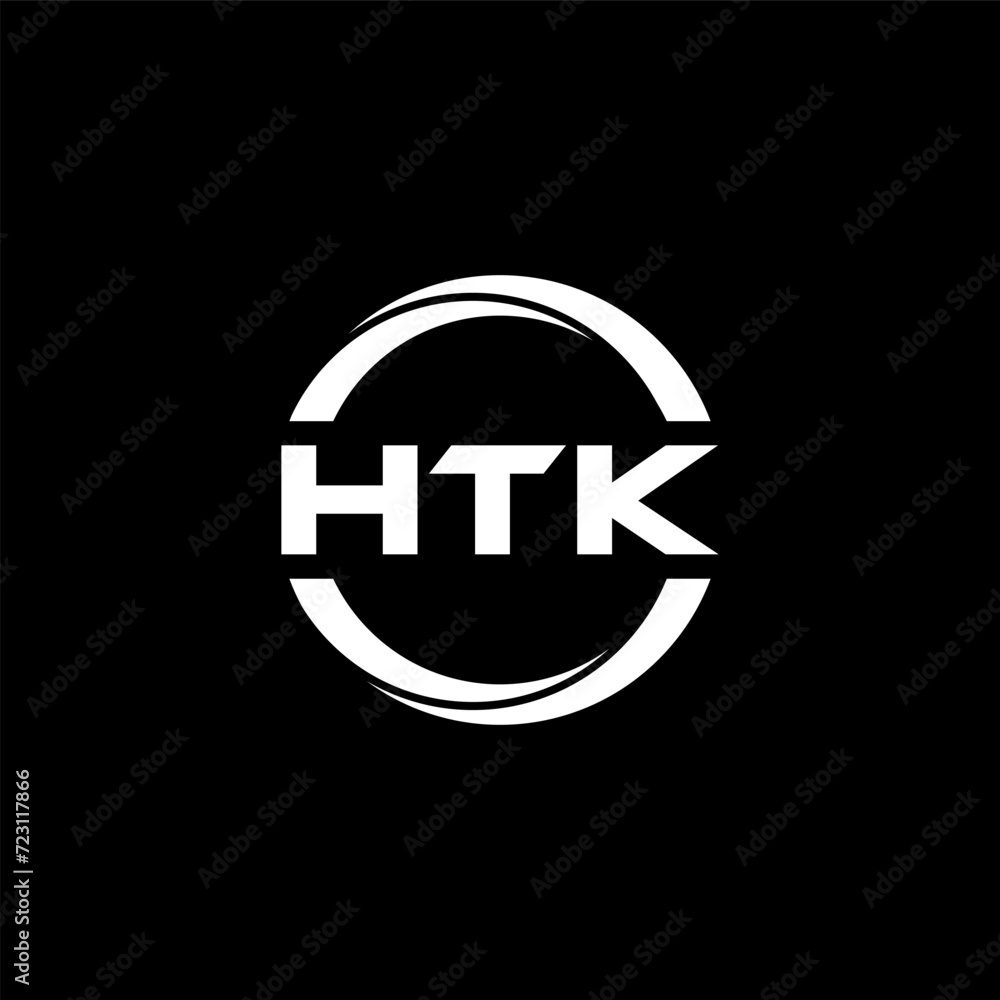 Vecteur Stock HTK letter logo design with black background in ...