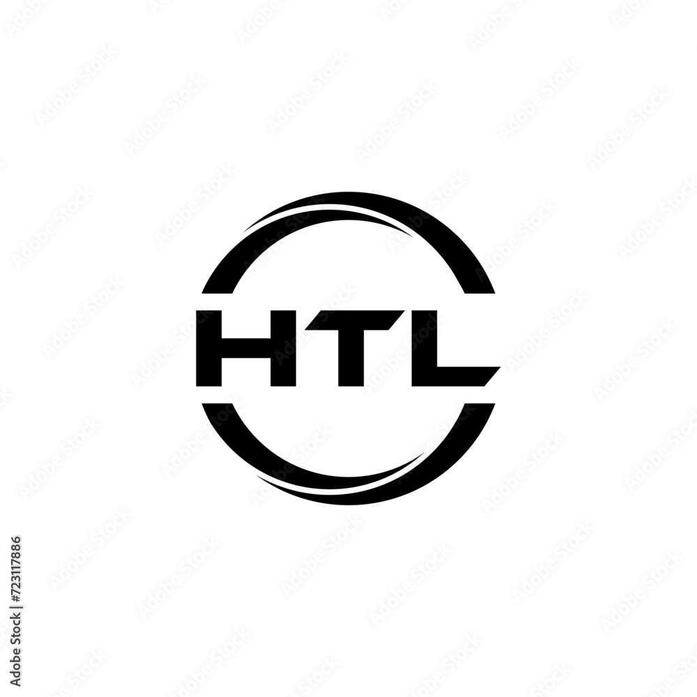 HTL letter logo design with white background in illustrator, cube logo ...