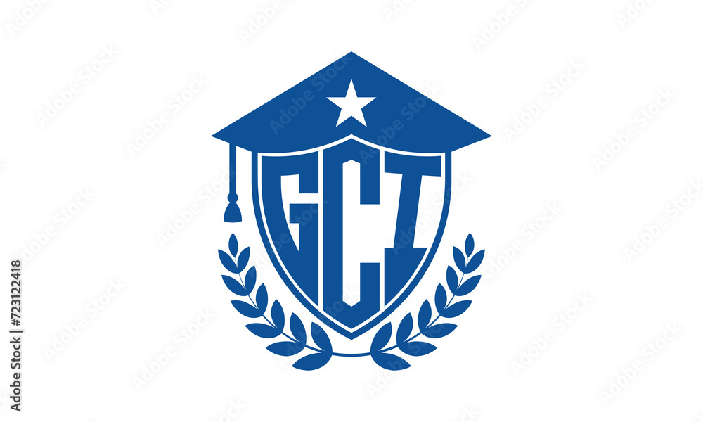 GCI three letter iconic academic logo design vector template. monogram ...
