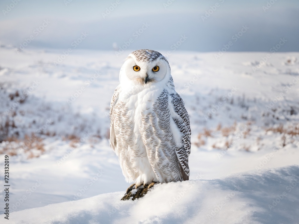 Majestic Snowy Owl Portrait: Enchanting AI Art in a Winter Wonderland ...