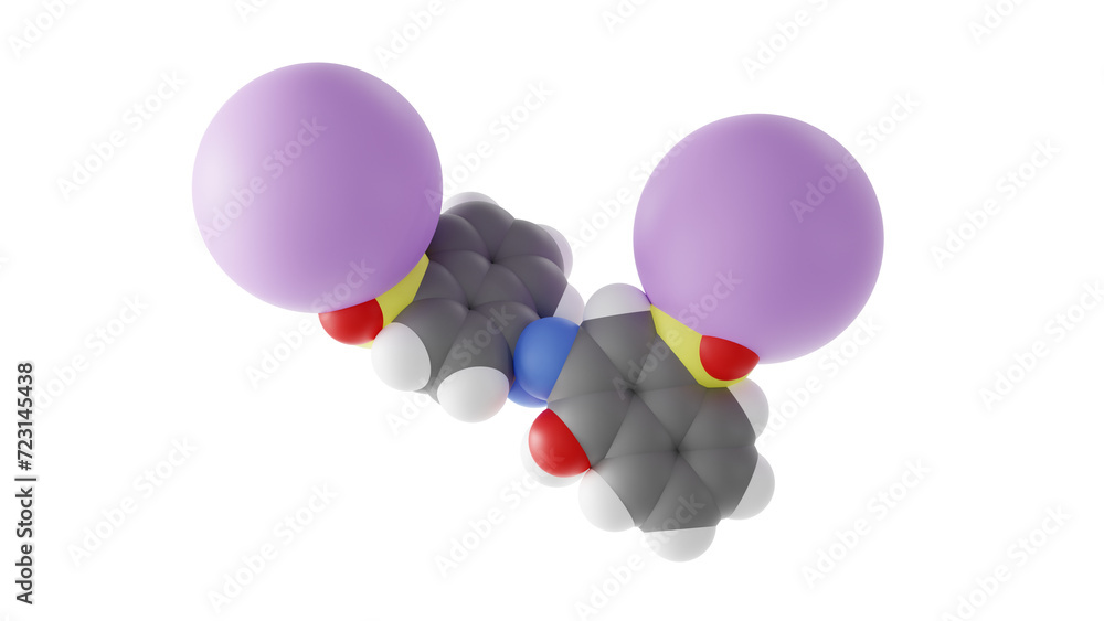 azorubine molecule, e122, molecular structure, isolated 3d model van ...