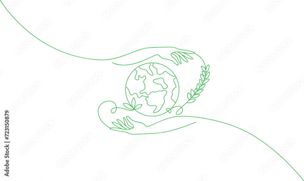 world environment day line art style vector eps 10 Stock Vector | Adobe ...
