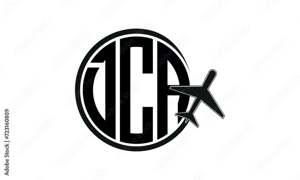 DCA three initial letter circle tour & travel agency logo design vector ...
