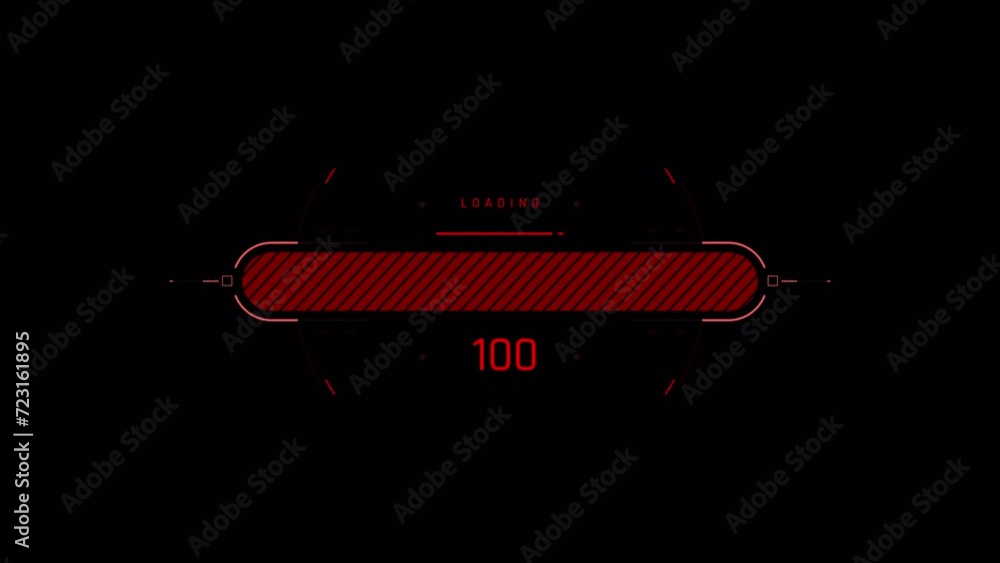 Cyberpunk loading bar animation with glitch effect. Futuristic ...