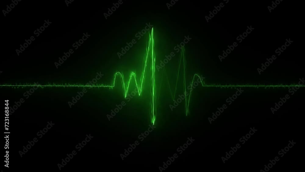 Heartbeat flatline. Seamlessly looping animation. Healthy heartbeat ...