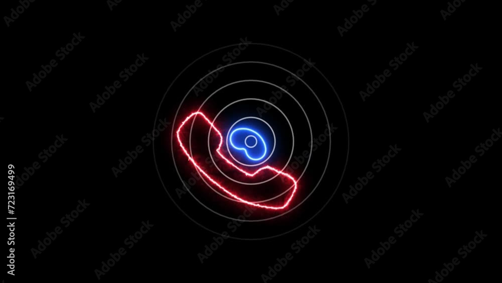 phone call animated icon, Animated neon icon of phone. Symbol of ...