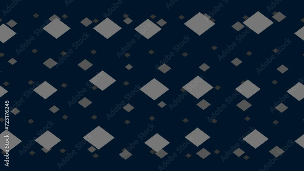 Rhombus symbols float horizontally from left to right. Parallax fly ...