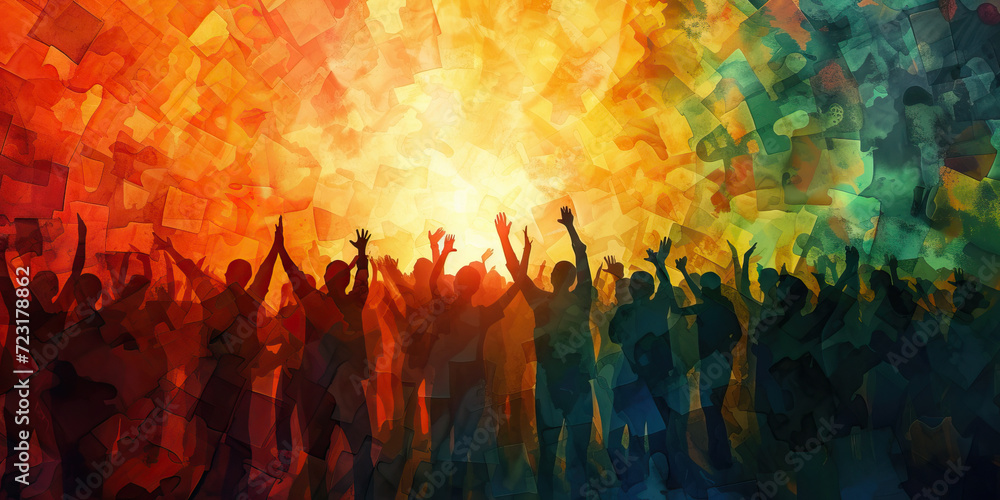 Virtual Rally: A Symbolic Scene Depicting Modern Political Movements ...