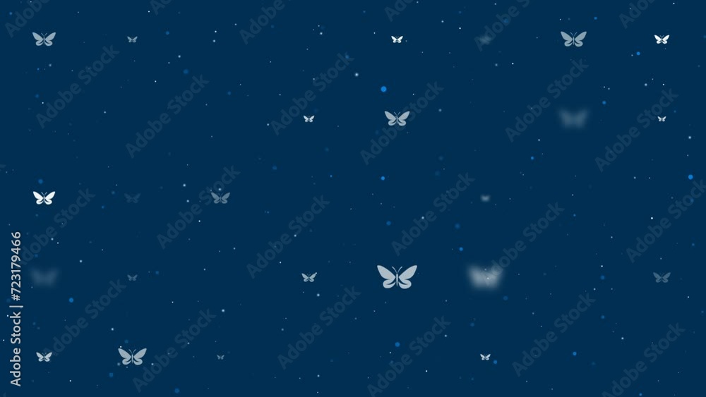 Template animation of evenly spaced butterfly symbols of different ...
