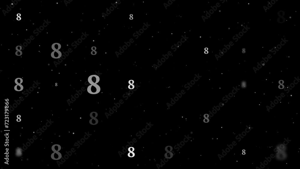 Template animation of evenly spaced number eight symbols of different ...