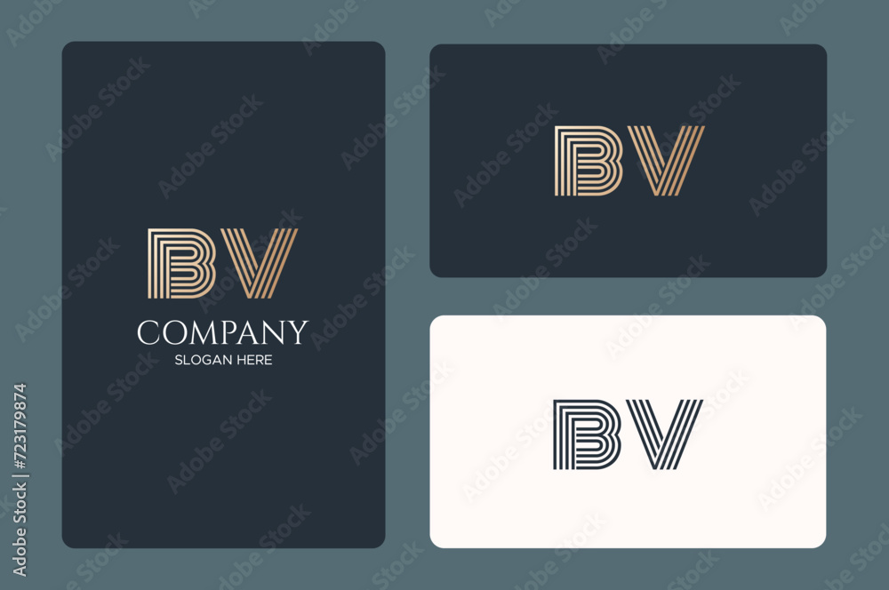 BV logo design vector image Stock Vector | Adobe Stock