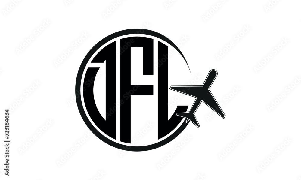 DFL three initial letter circle tour & travel agency logo design vector ...