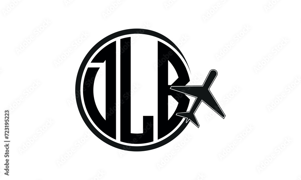 DLB three initial letter circle tour & travel agency logo design vector ...